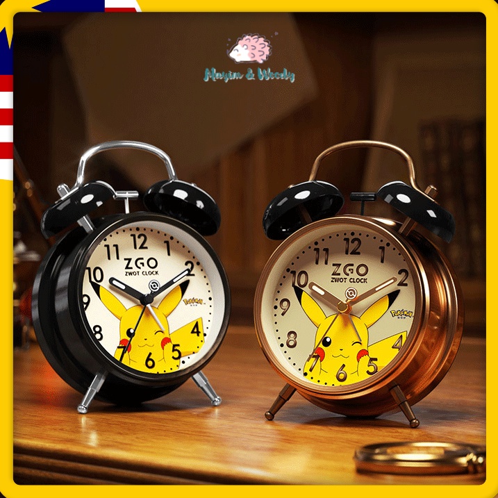 ZGO Pokemon Pikachu Classic Vintage Alarm Clock Kids Cartoon Alarm ...