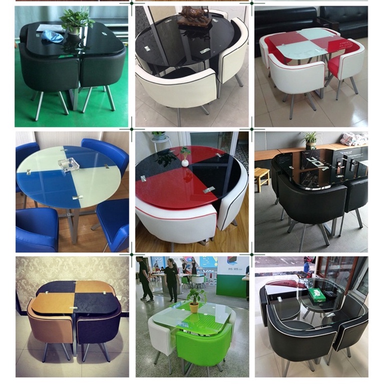 Dining table set (Glass Table 4 seater) | Shopee Malaysia