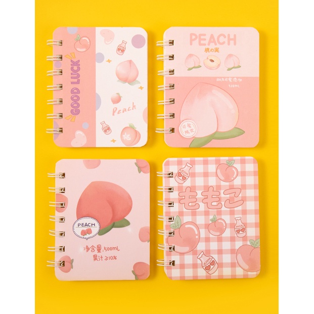 A7 Japanese Cartoon Mini Coil Notebook Horizontal Line/Blank Cute Word ...
