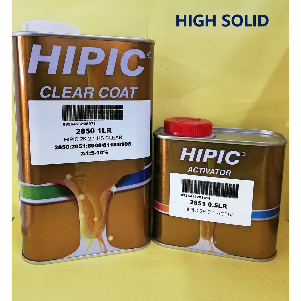 HIPIC 2850 2K HIGH SOLID CLEARCOAT SET/CLEAR KILAT CAT KERETA/lambat kering | Shopee Malaysia