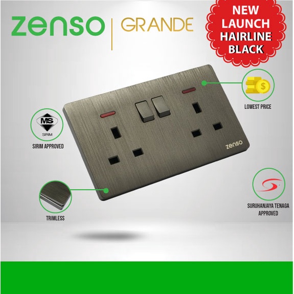 [SIRIM][Ready Stock]ZENSO Switch-Grande Series Hairline Black Switch ...
