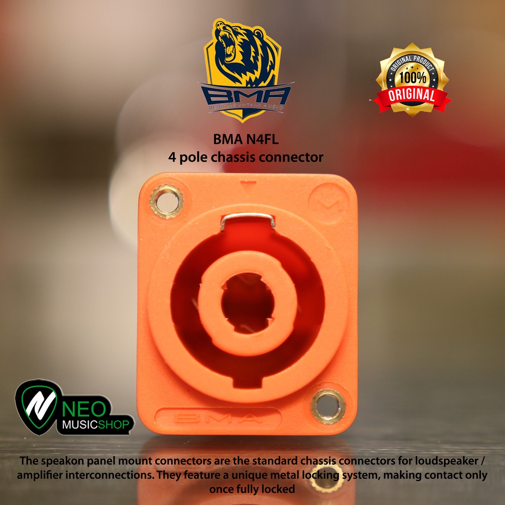 Original BMA N4FL 4 pole chassis connector socket | Shopee Malaysia