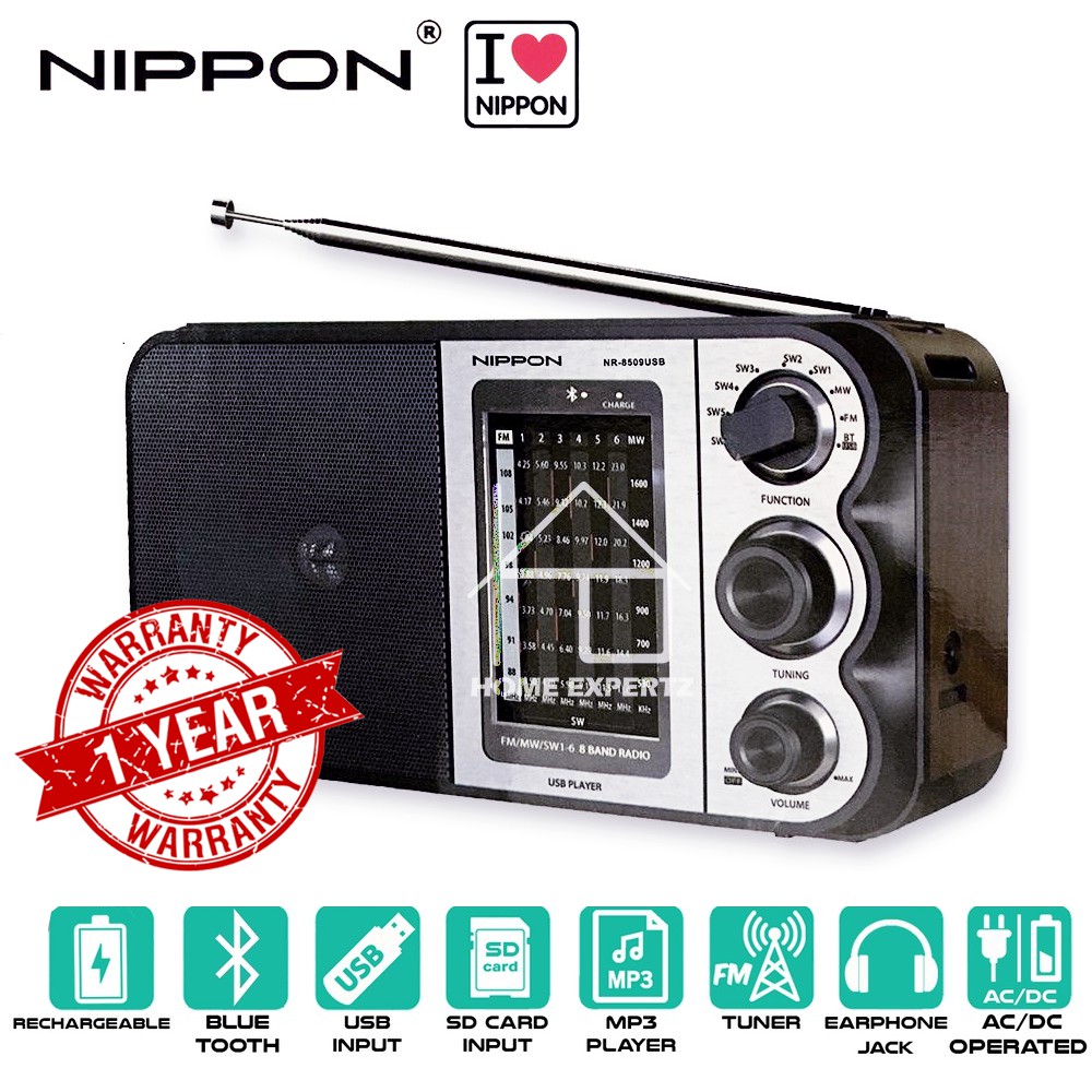 NIPPON 8 BAND BLUETOOTH USB SD CARD RECHARGEABLE RADIO | RADIO MUDAH ...