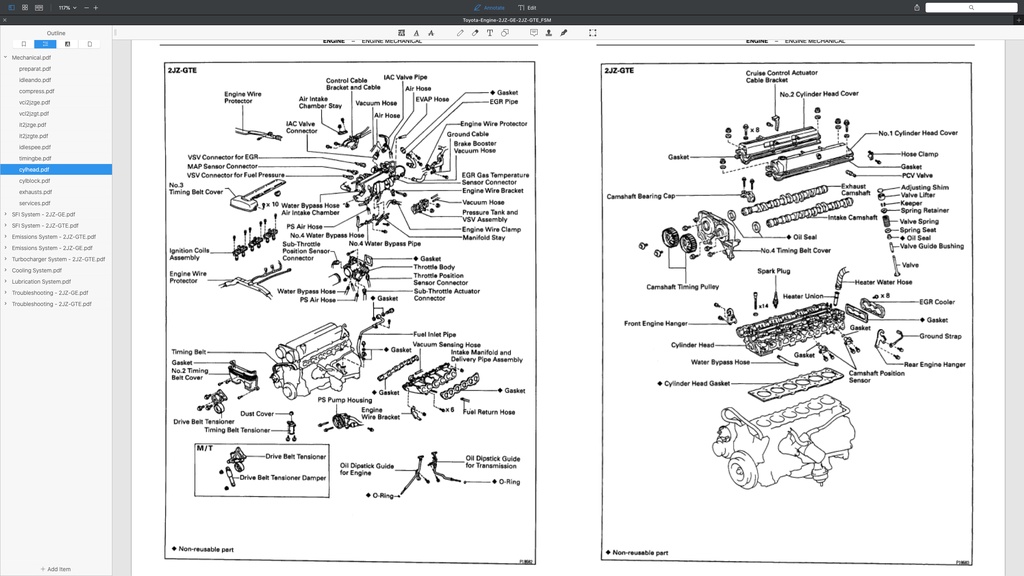 TOYOTA ENGINE 2JZ-GE / 2JZ-GTE SERVICE REPAIR WORKSHOP MANUAL | Shopee ...