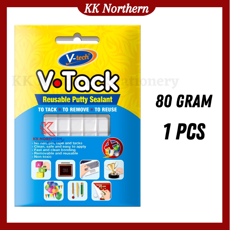 V-tech White Tack It Reusable Putty Sealant Adhesive Silicone Sticky ...