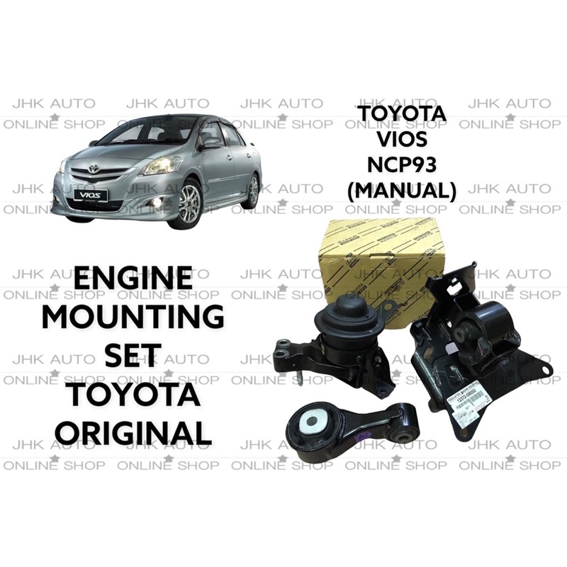 TOYOTA VIOS NCP93 (MANUAL) ENGINE MOUNTING SET 100%ORIGINAL | Shopee ...