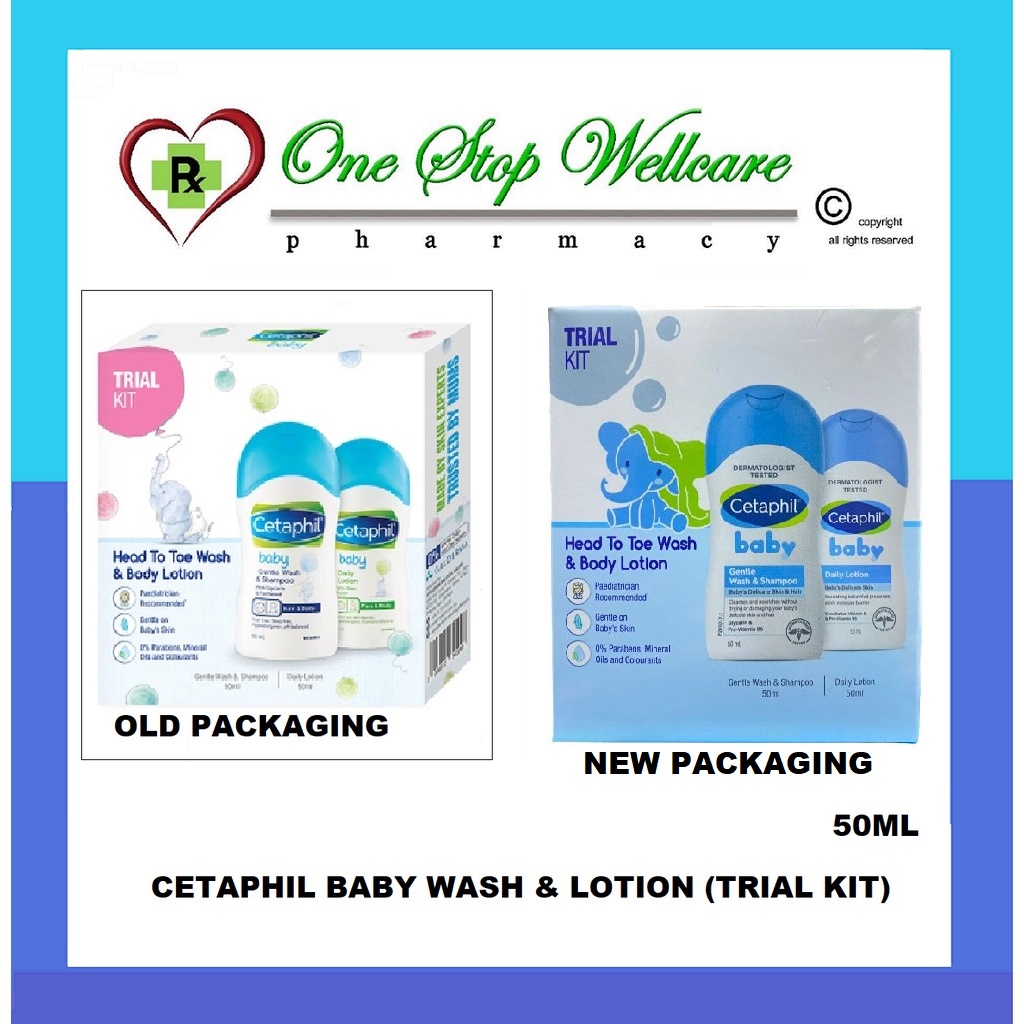 CETAPHIL BABY WASH & LOTION (TRIAL KIT) 50ML (NEW PACKAGING) (EXP: 03/ ...