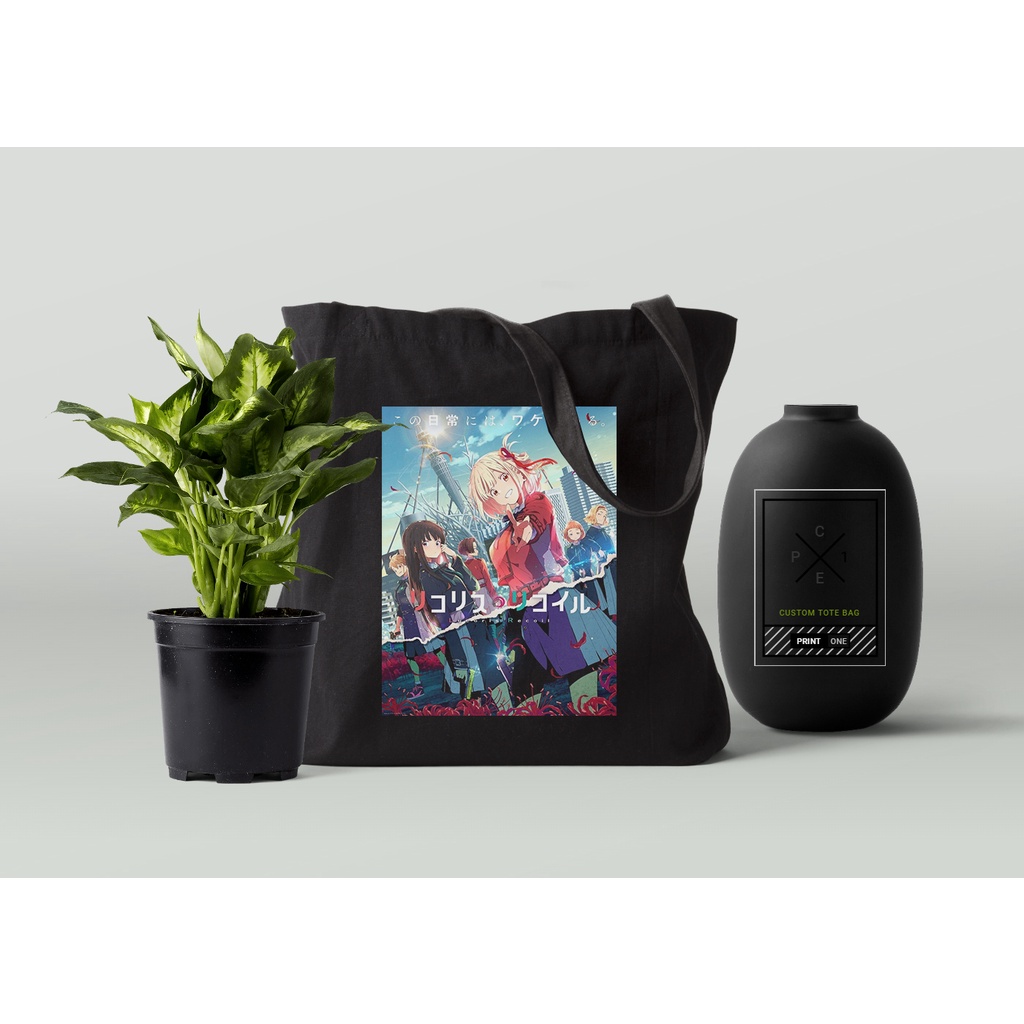 (Ready Stock) Anime Lycoris Recoil Canvas Tote Bags Tuition Students ...