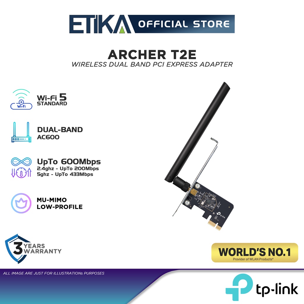 TP-Link Archer T2E | AC600 Wireless Dual Band PCI Express Adapter ...