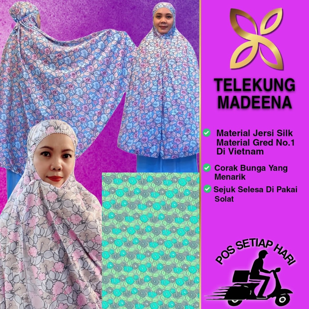 Telekung Madeena Kain Sembahyang Telekong Solat Travel Murah Corak ...