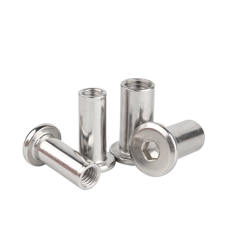 304 Stainless Steel Splint Chamfering Nut Pair Lock Furniture Screw ...