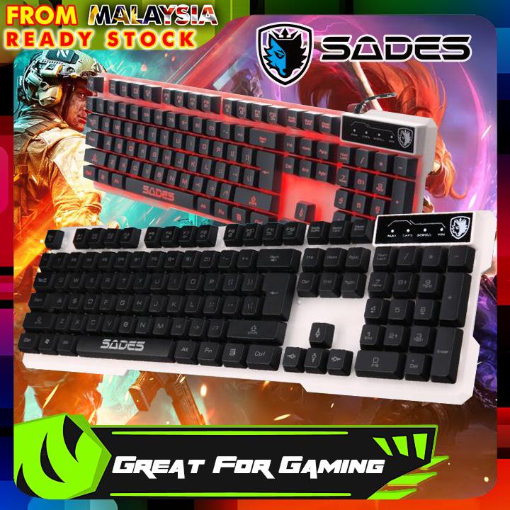 SADES Light Language [NP62] USB Gaming Keyboard Membrane Typing ...