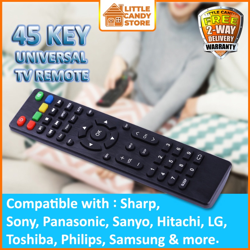 Replacement LCD LED Smart TV Remote Controller Amely AD-UL036 45Keys ...