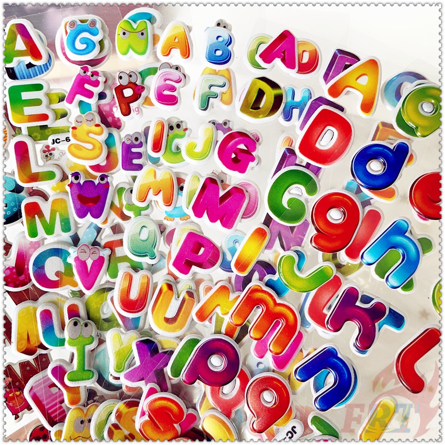 5Sheets English Letters Q-1 DIY Rewards Sticker 3D Puffy Bubble ...