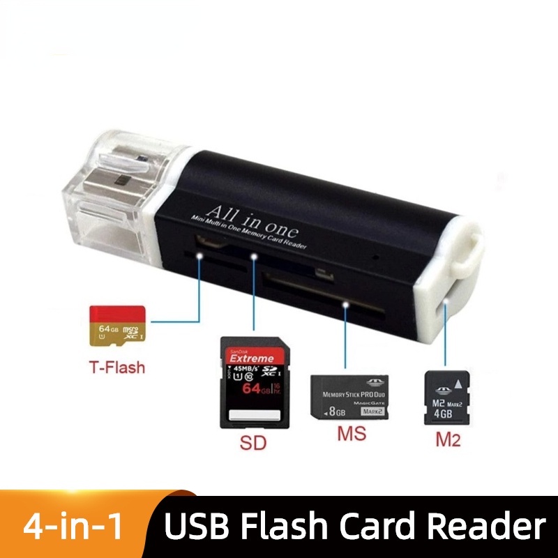 4-in-1 Micro SD Card Reader TF Card Reader Camera Memory Card USB2.0 ...