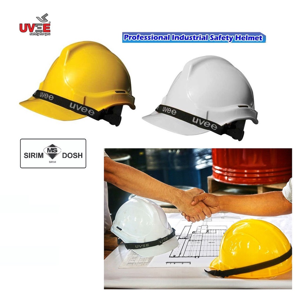 Uvee 904 SIRIM Approved Industrial Safety Helmet (White / Yellow ...