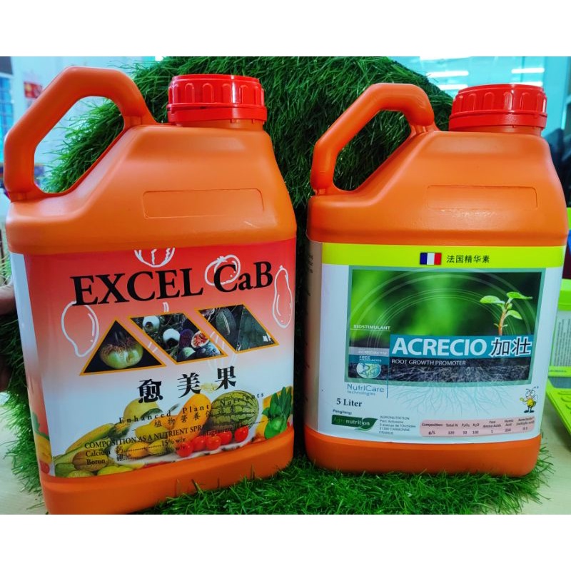 (VALUE PACK) ACRECIO 5L EXCEL CAB 5L | 氨基酸 +钙硼镁（优惠配套） | Shopee Malaysia