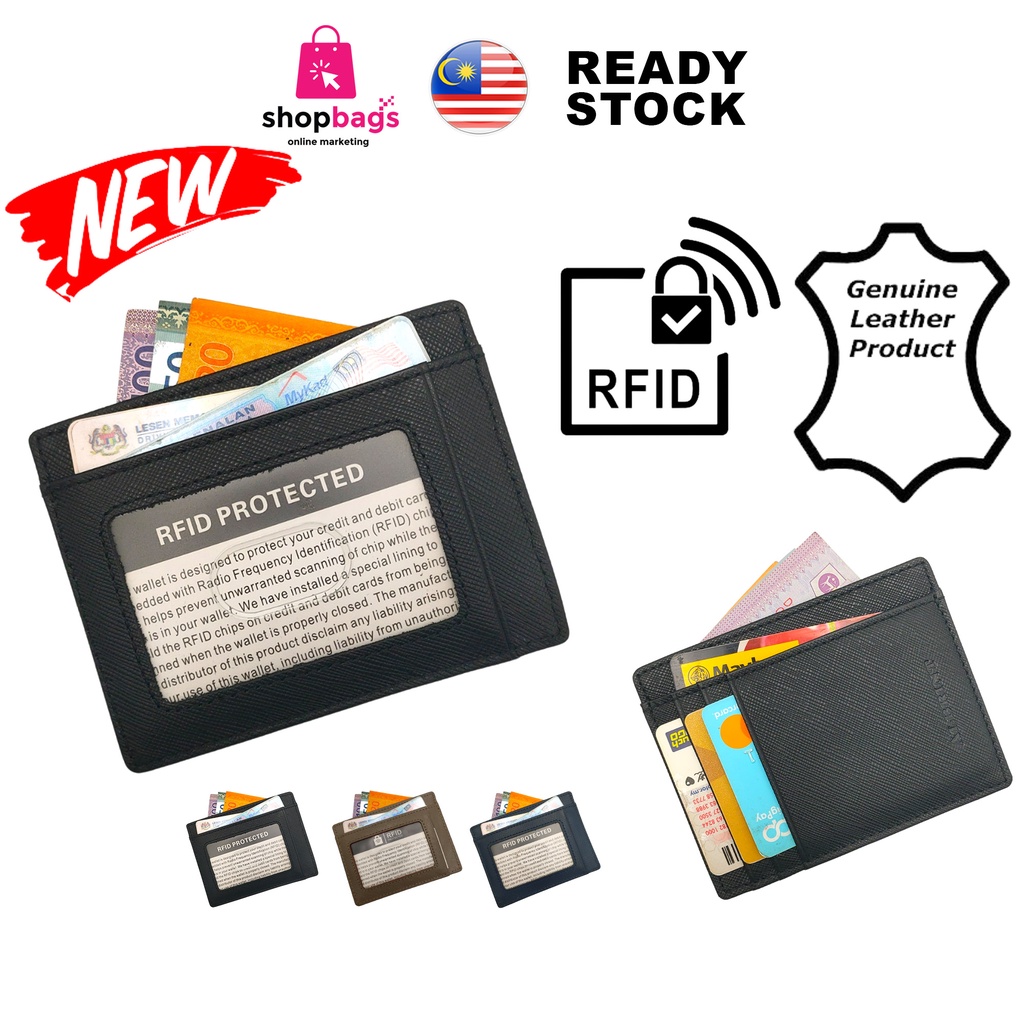 Genuine Leather Card Holder For Men & Women With RFID /Dompet Kad Kulit ...