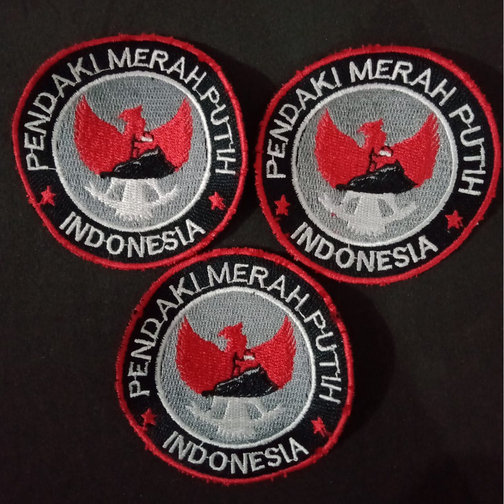 PUTIH MERAH Computer Embroidered Red and White Climber Patch Emblem ...