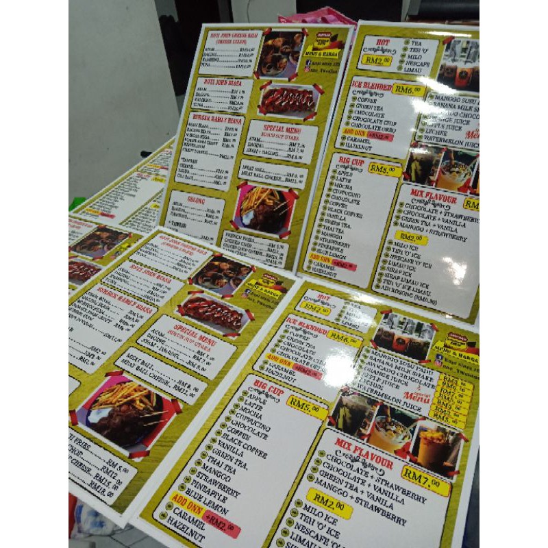 MENU BOARD MAKANAN MINUMAN | Shopee Malaysia