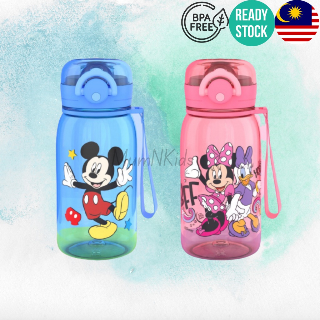 Mickey Mouse Minnie Mouse Straw Drinking Bottle Tritan BPA Free Bottle ...