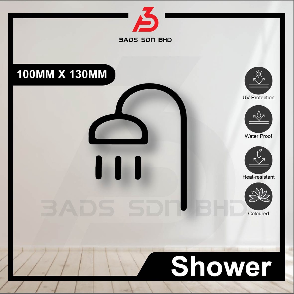 Shower - 3D Acrylic Black / White Signage (3MM Thickness) | Shopee Malaysia