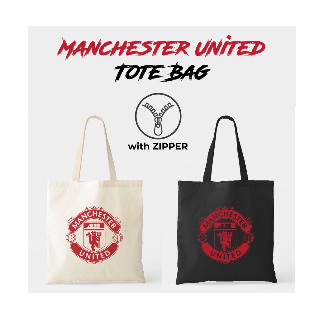 Canvas Tote Bag Manchester United for Student Pelajar Gift Tuisyen ...