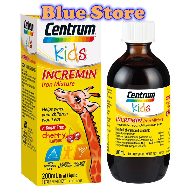 (Ready Stock)Centrum Kids Incremin Iron Mixture Cherry Flavour 200ml ...