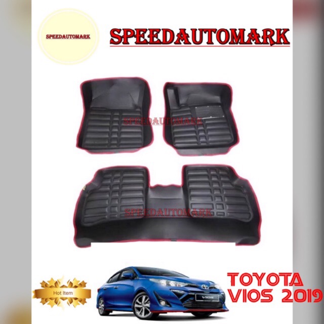 Toyota Vios 2007-20205D Carpet Waterproof PU Leather Car Floor Mat ...