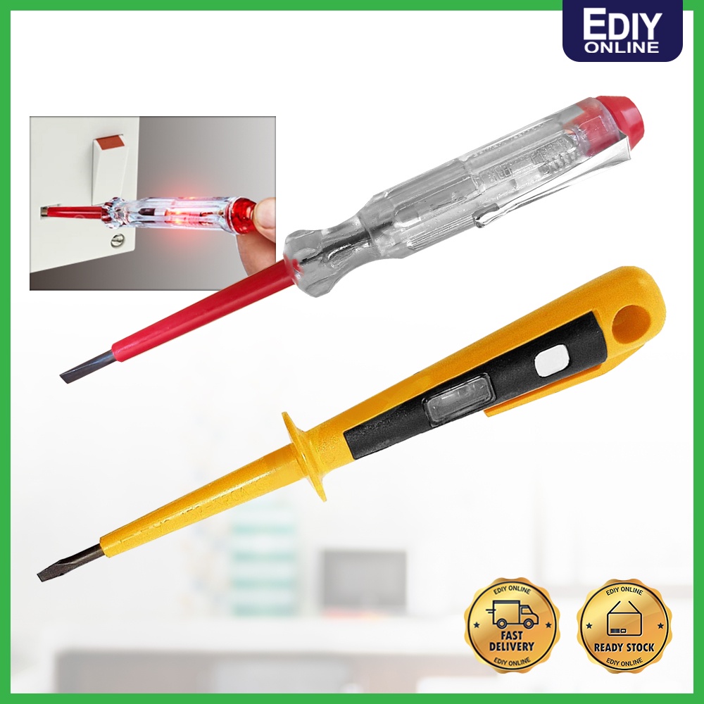 TEST PEN UJIAN ELEKTRIK ELECTRICAL SPARK VOLTAGE DETECTOR SCREWDRIVER ...