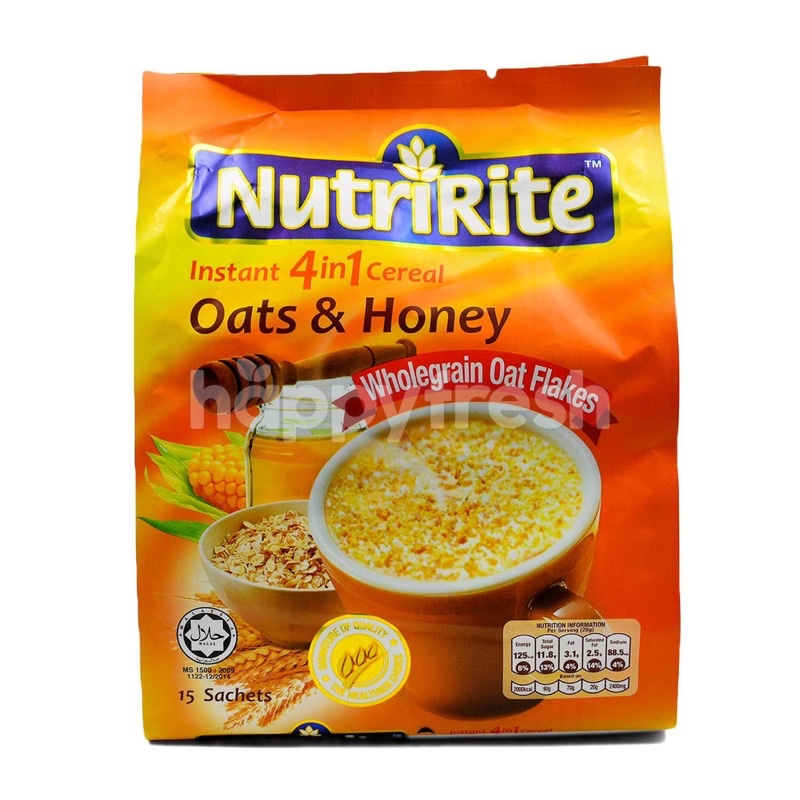 (28g x 15’s) NutriRite Instant 4 in 1 Cereal Oats & Honey Powder ...