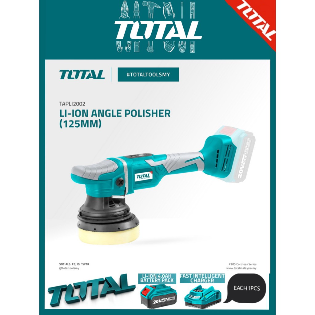 TOTAL Lithium-Ion Angle Polisher TAPLI2002 COMBO | Shopee Malaysia
