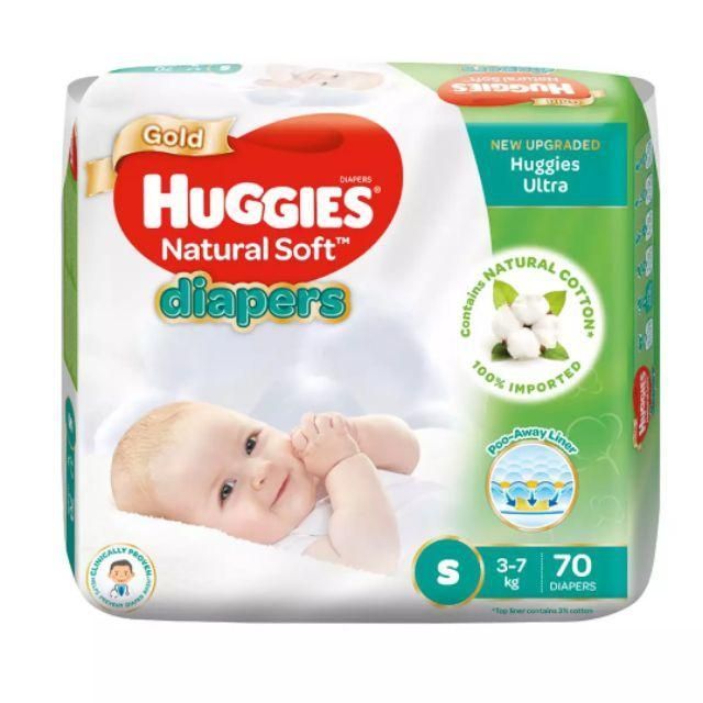 HUGGIES ULTRA DIAPERS/NATURES SOFT(TAPE) (S70/M60/L50/XL44/XXL34 ...