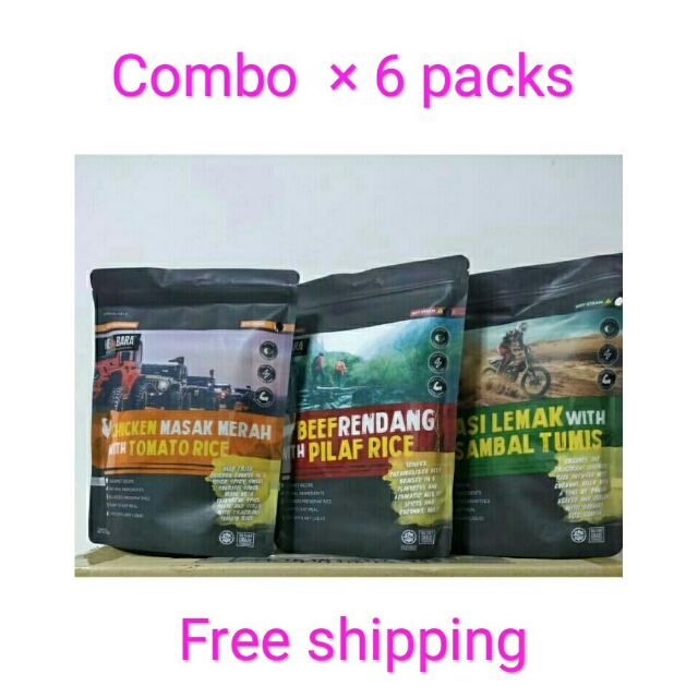 Instant,ready to eat food - nasi pilaf rendang daging, nasi tomato ayam ...