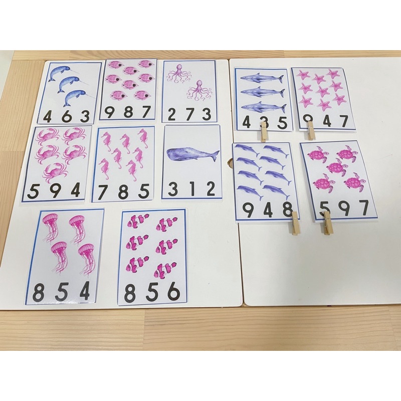 Montessori Math Counting Cards: Ocean Animals Theme | Shopee Malaysia
