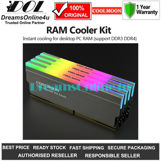Coolmoon CM-RA1 ARGB Memory RAM Cooler DDR Heatsink DIY PC Game MOD DDR3 DDR4 ASUS Aura Sync ...