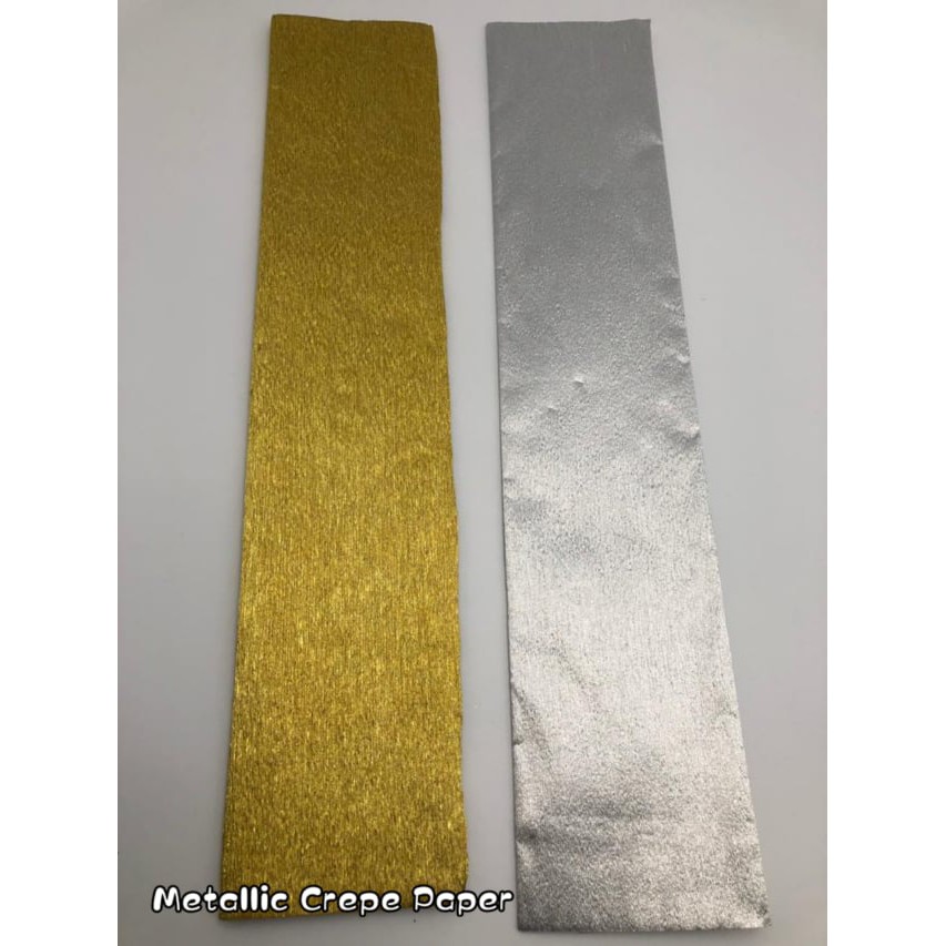 1pc Metallic Gold Silver Color Crepe Paper 100*50cm | Shopee Malaysia