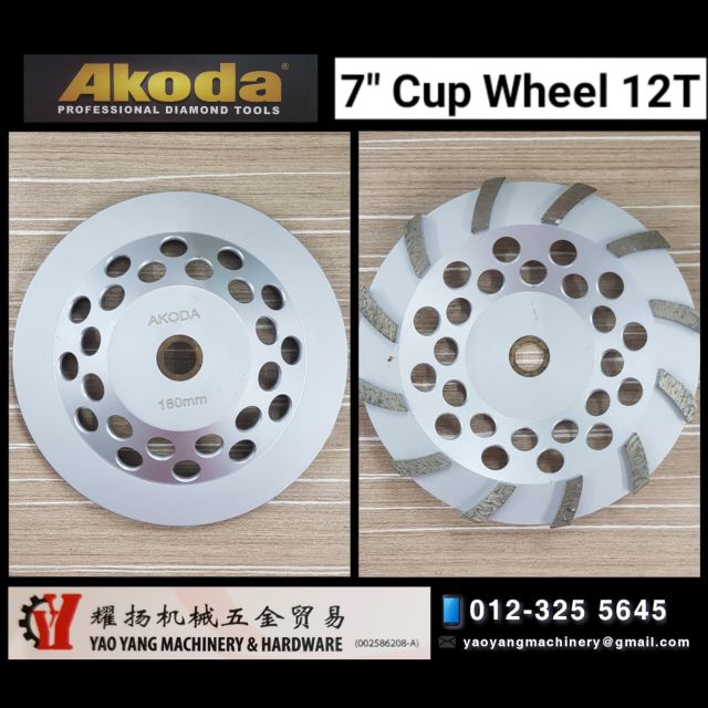 Akoda 7" Diamond Cup Wheel 12 teeth (Grey) | Shopee Malaysia