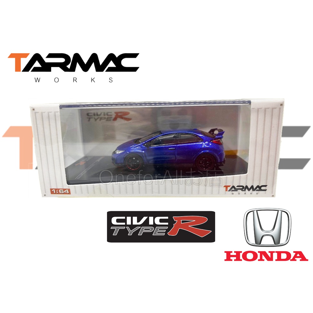 Tarmac Works HONDA CIVIC TYPE R FK2R White Blue Black 1/64 Diecast Car ...