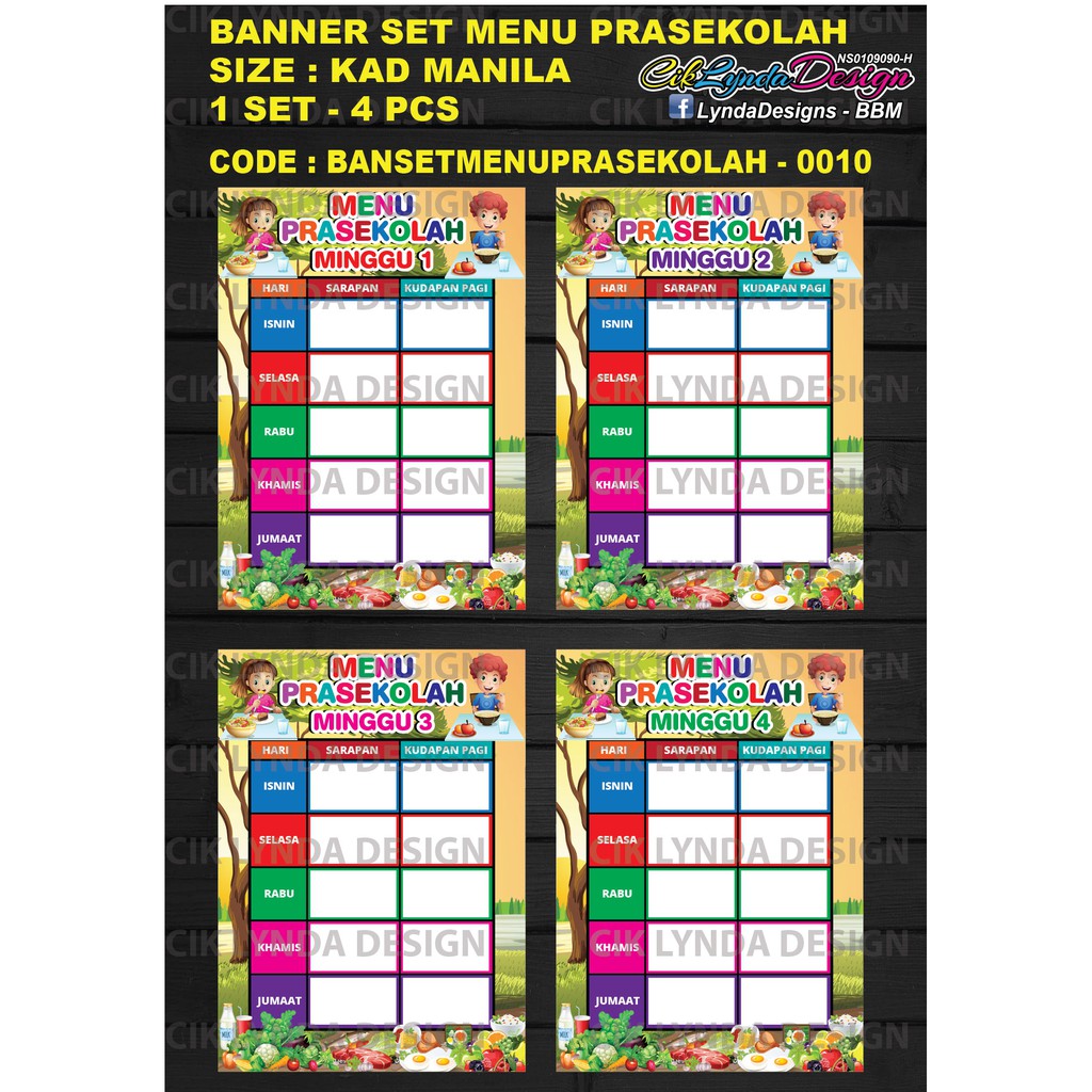 PRE-ORDER - BANNER SET MENU PRASEKOLAH | Shopee Malaysia