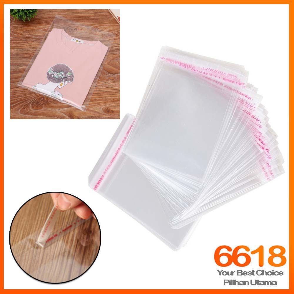 100pcs Beg Plastik OPP Telus Transparent Plastic Bag Tudung Baju Kurung ...