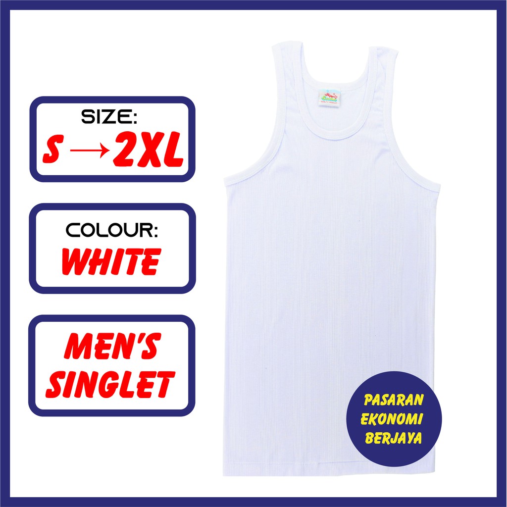 SCUBA SINGLET ORIGINAL DEWASA LELAKI PUTIH 701V# MENS ADULT WHITE ...