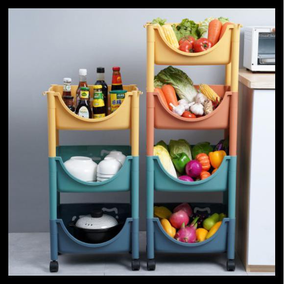 Children's Toy Rack Stacking Wheel Rack Multifunctional 3-tier Plastic ...