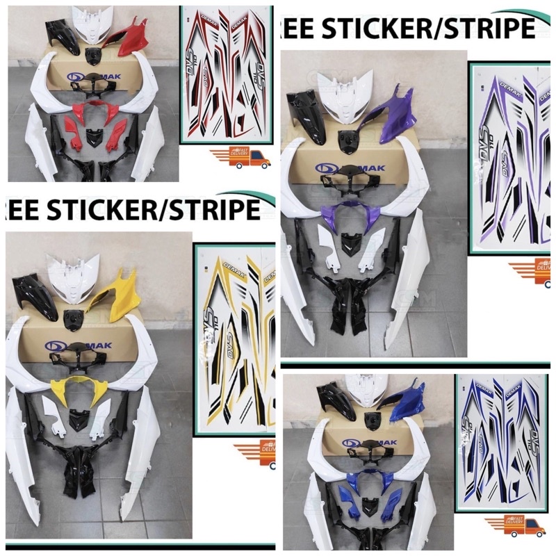 FREE STICKER DEMAK DVS 110 DVS PURPLE RED BLUE YELLOW COVER SET BODY ...