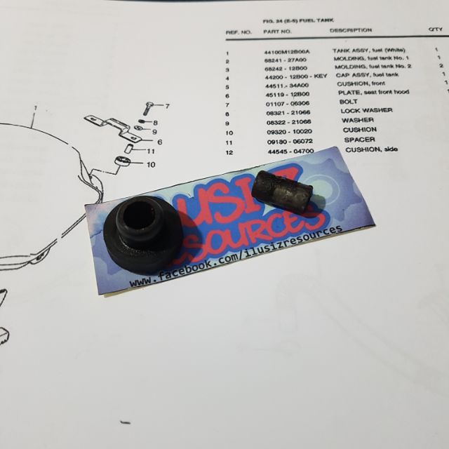 Suzuki Txr150 #10 #11 Fuel Tank Cushion & Spacer Getah lapik tangki dan ...