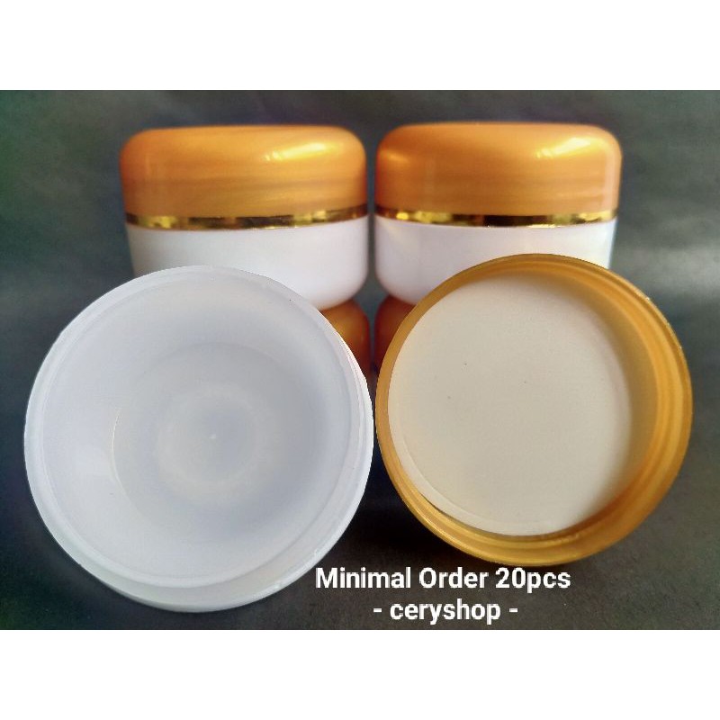 30gram White Cream Pot With Gold Lid | Shopee Malaysia