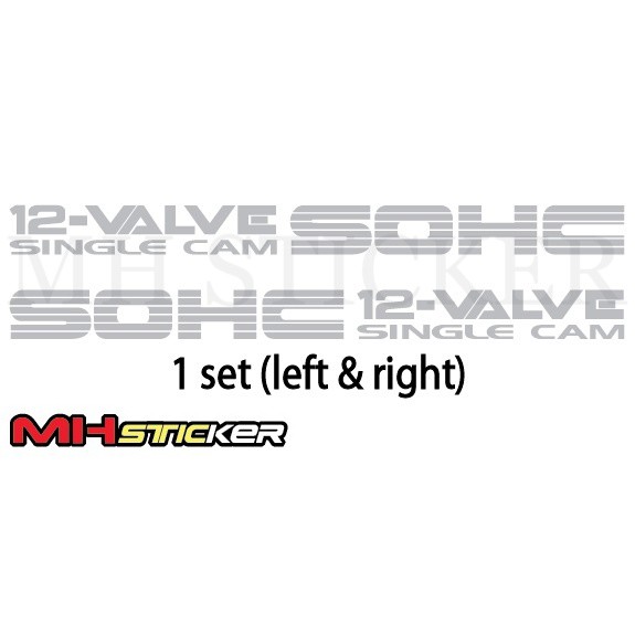 SOHC 12 Valve& 16 Valve Vinyl Cutting Stickers (Car side door Sticker ...