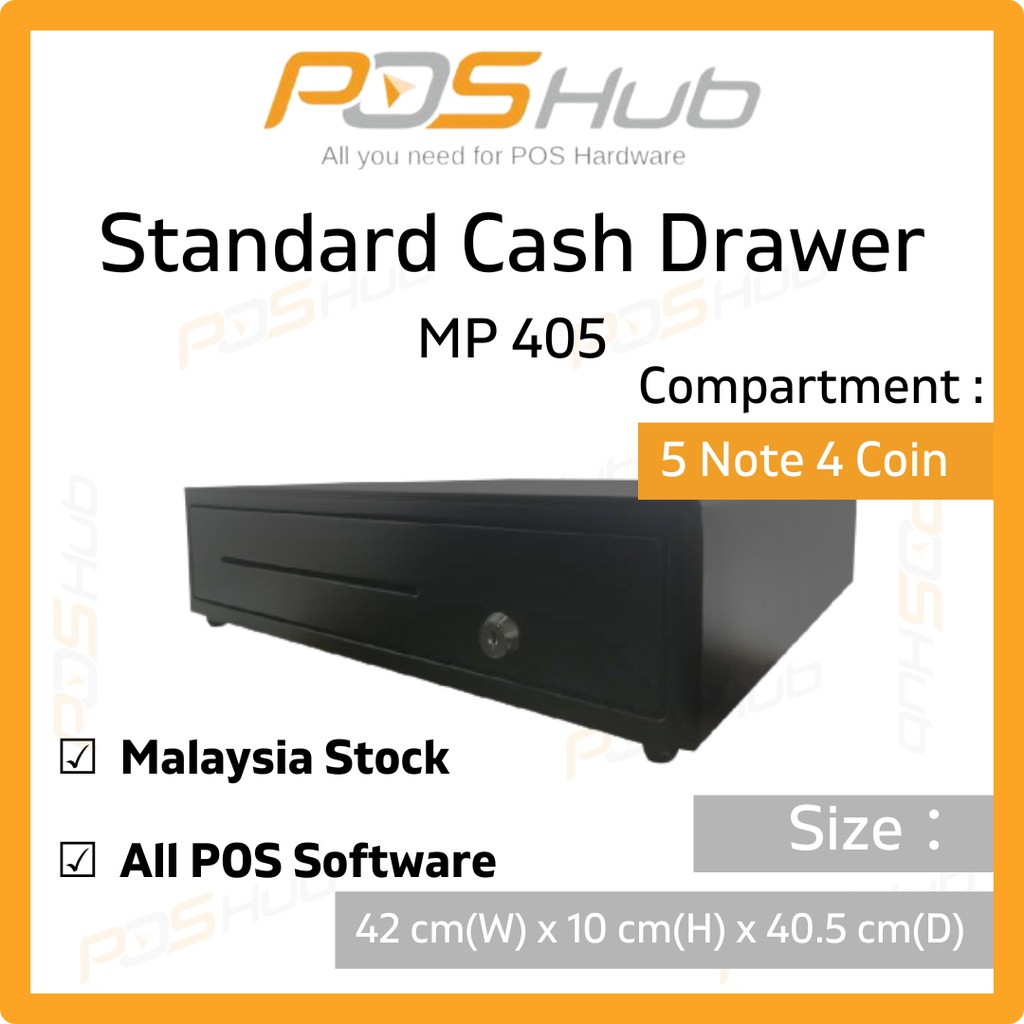 5 Compartment Heavy Duty Cash Drawer Box POS Register MP 405 POS 5 Note ...
