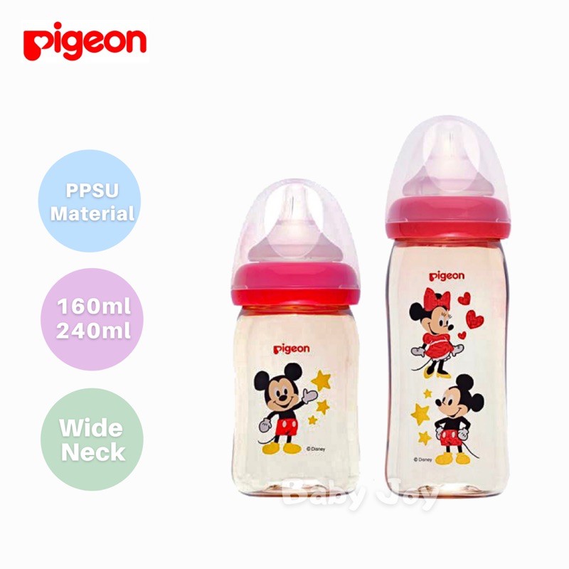 PIGEON Wide Neck PPSU Bottle Mickey Minnie (160ml/240ml) | Shopee Malaysia