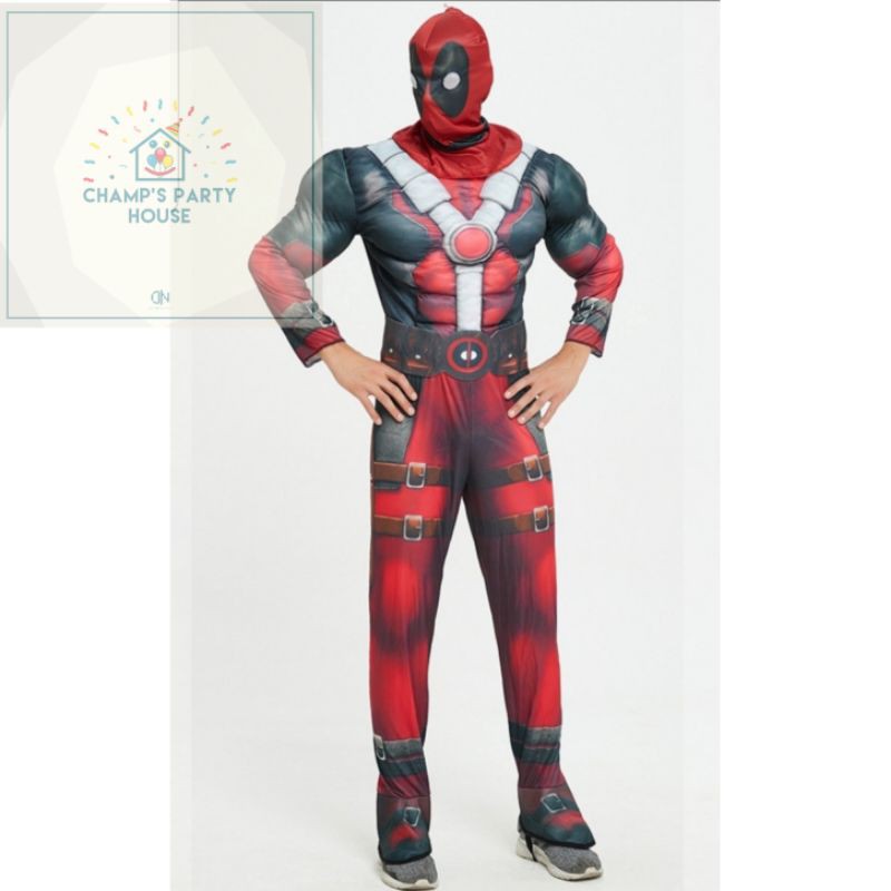 Deadpool Adults Costume Kostum Adiwira Deadpool Dewasa Mascot Maskot ...